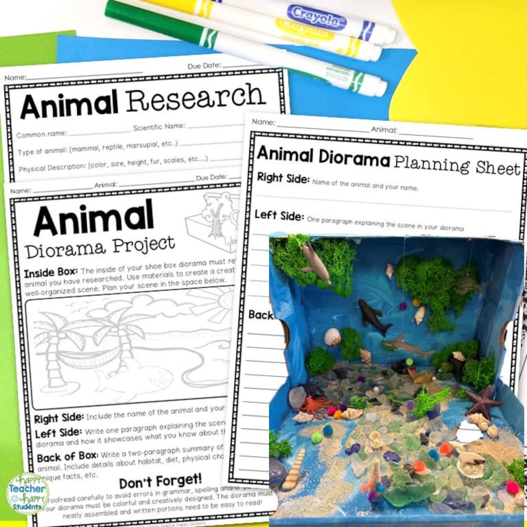 Animal Diorama Project: Guided Animal Research and Grading Rubric ...