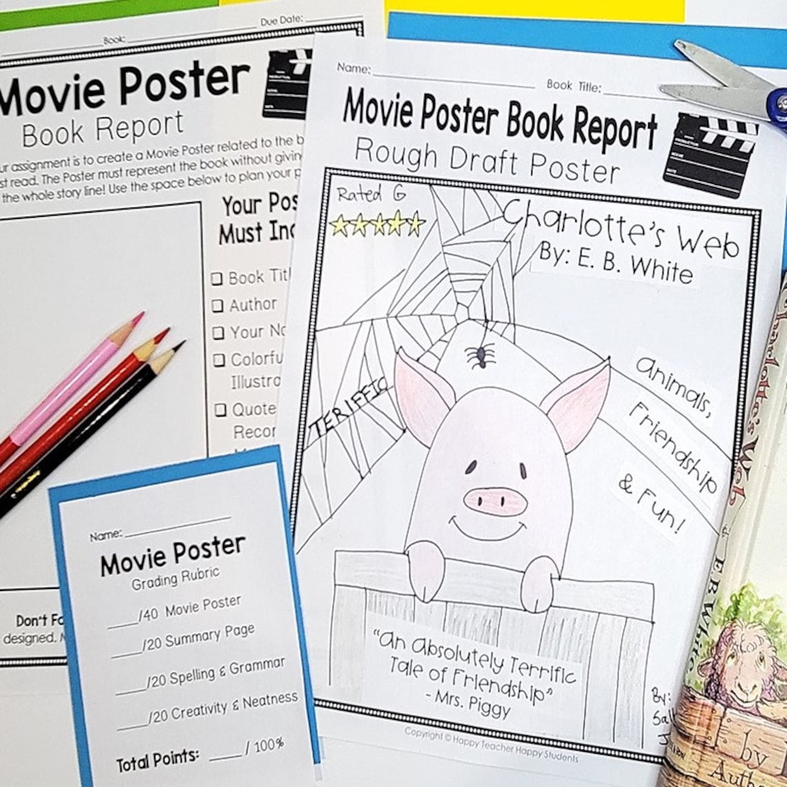 Movie Poster Book Report Template, Book Report Activity, Book Report ...
