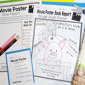 Movie Poster Book Report Template, Book Report Activity, Book Report ...