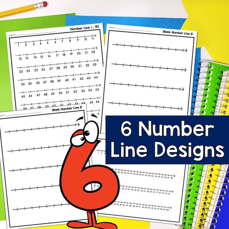 Blank Number Lines | 6 Number Line Worksheets | Blank Number Lines ...