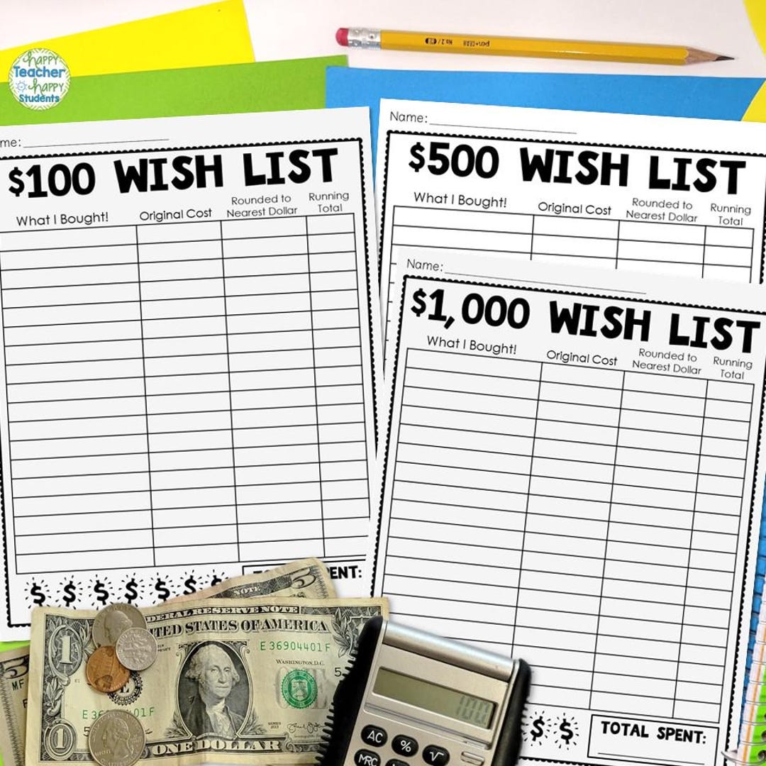 Rounding Activity | 100, 500 or 1,000 Wish List | Rounding to the ...