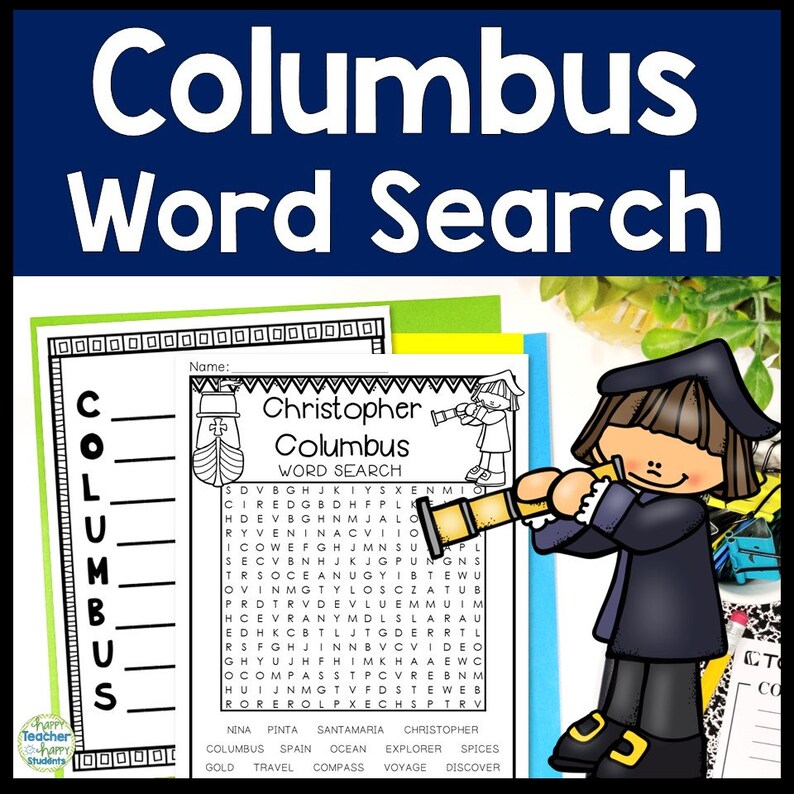 Christopher Columbus Word Search | Columbus Day Writing Poem | Columbus ...