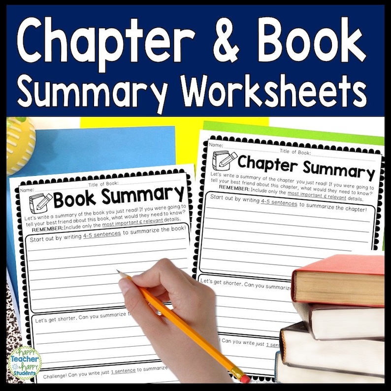 Book Summary and Chapter Summary Worksheet Templates for Fiction ...