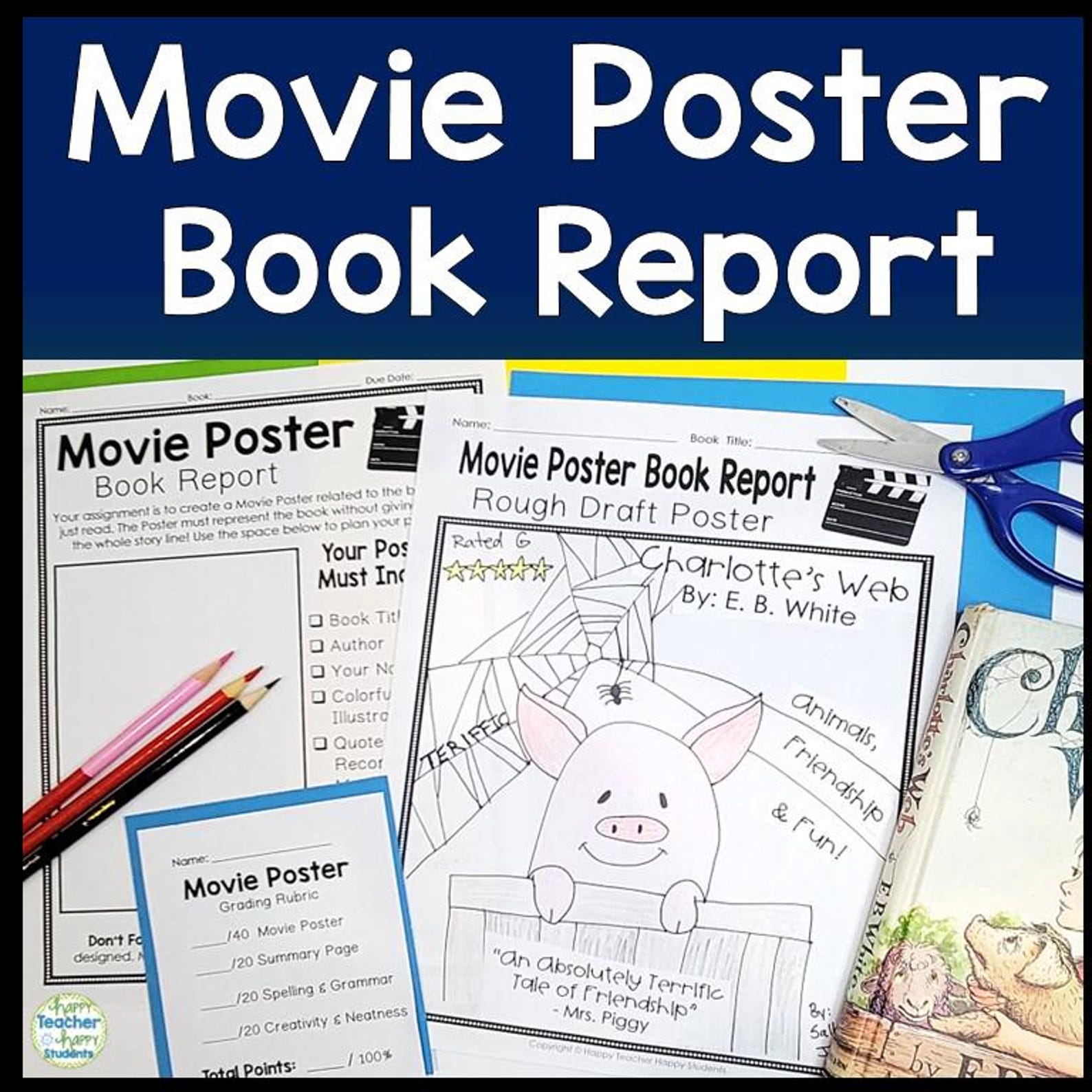 Movie Poster Book Report Template, Book Report Activity, Book Report ...