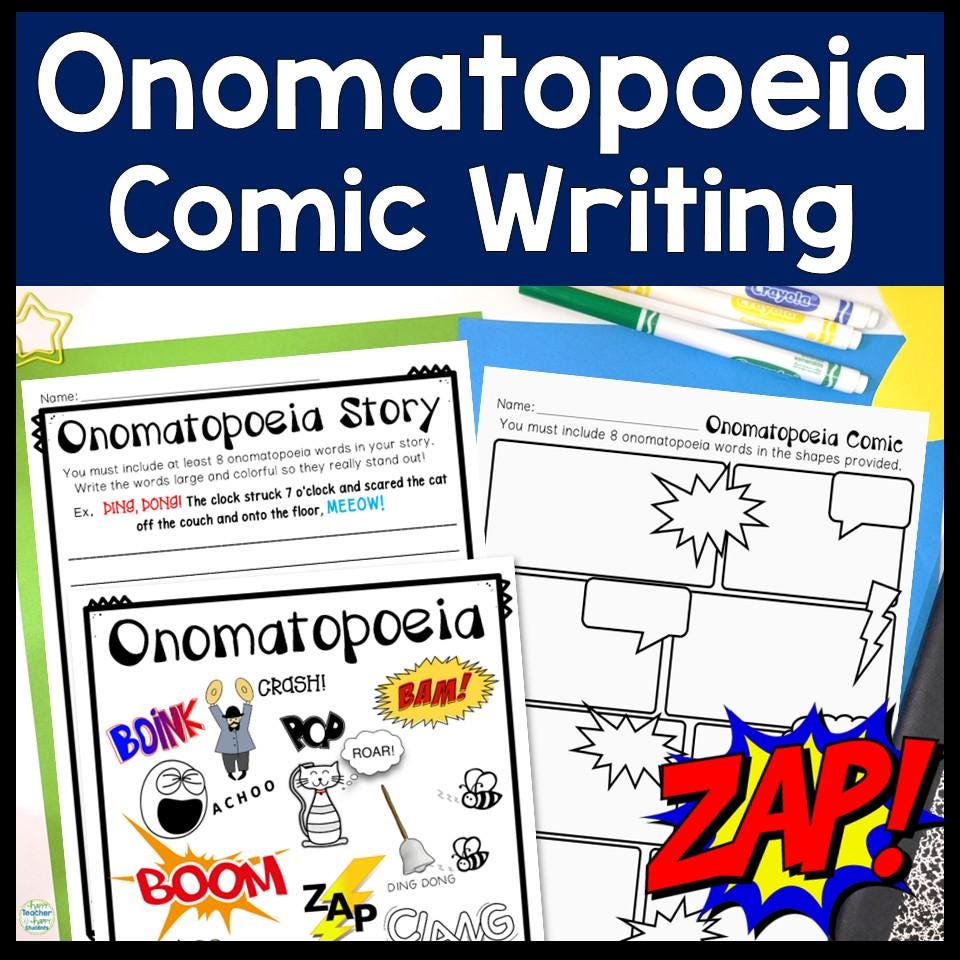 Onomatopoeia Activities & Posters: Word List, Write a Comic | Comic ...