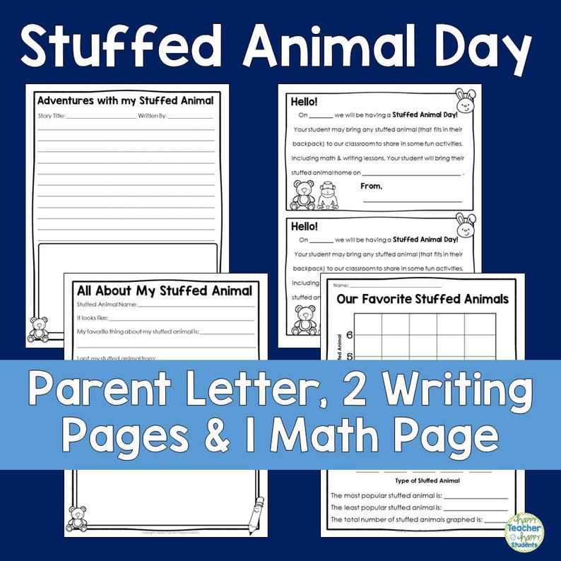 Stuffed Animal Day Activities: Writing & Math Activities (digital ...