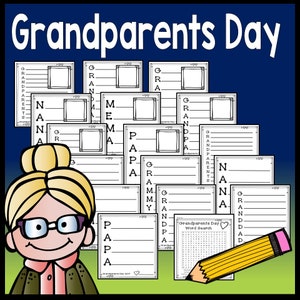 Grandparents Day Writing AND Grandparents Day Word Search Grandparents ...