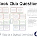 Printable Book Club Question Cards: 24 Book Club Discussion Questions ...