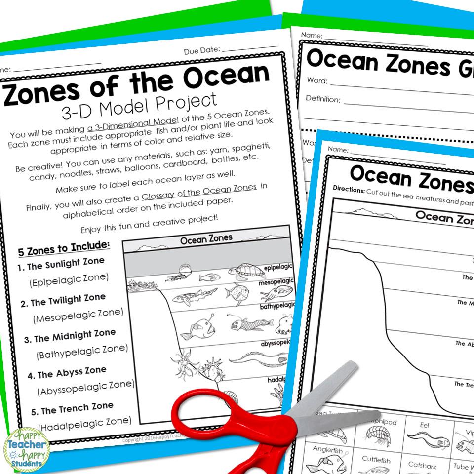 Ocean Zones Project | 3-D Model of Layers of the Ocean | 5 Ocean Layers ...