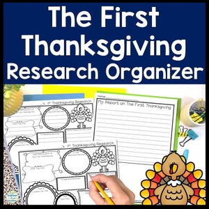 Thanksgiving Research Activity: Graphic Organizer & Writing Paper ...