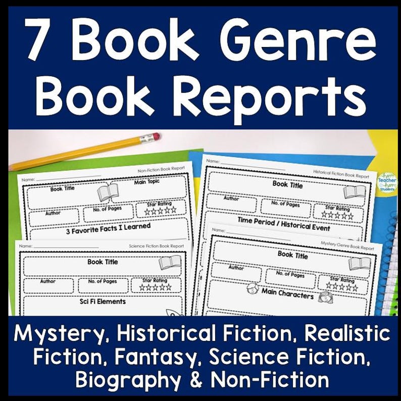 7 Book Genre Graphic Organizers, Book Reports for All Book Genres ...