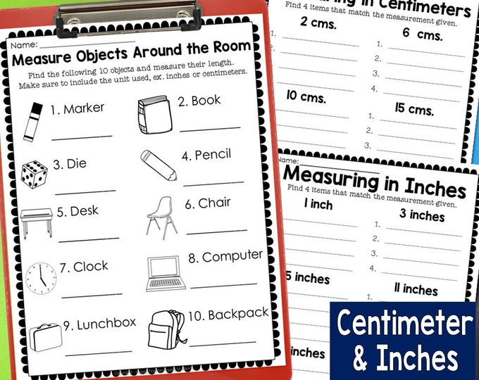 14 Printable Measuring With a Ruler Worksheets. - Etsy Canada