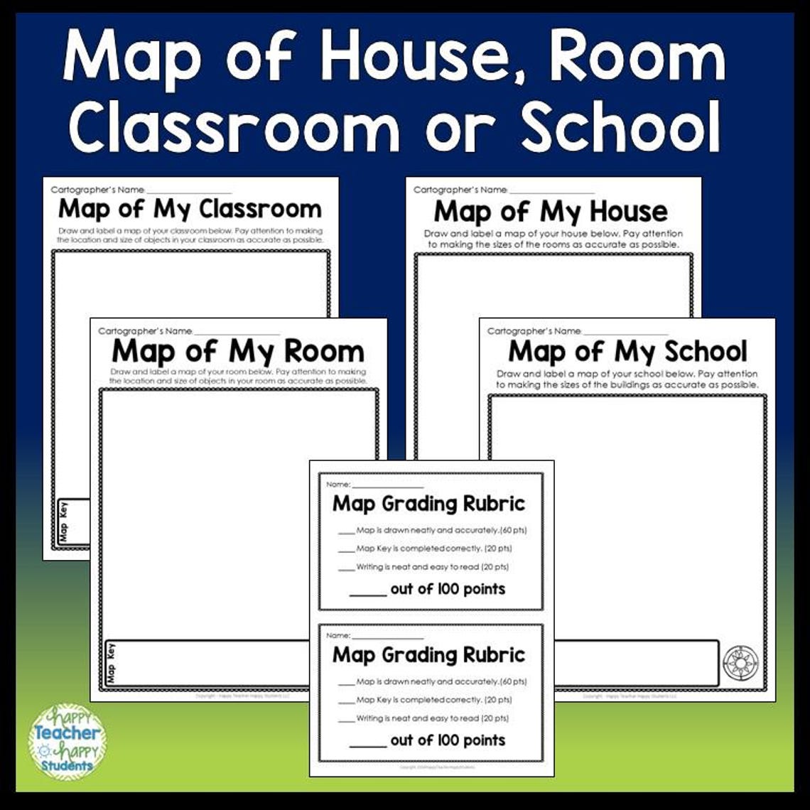 Create a Map Project, Create Your Own Map of Room, Map of School, Map ...