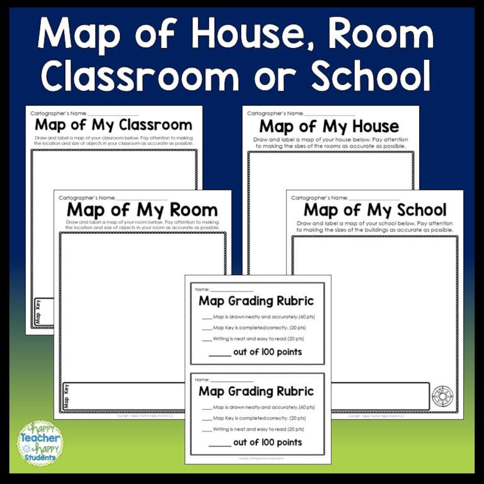 Create a Map Project, Create Your Own Map of Room, Map of School, Map ...