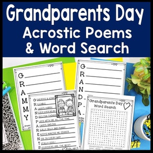 Grandparents Day Writing AND Grandparents Day Word Search Grandparents ...