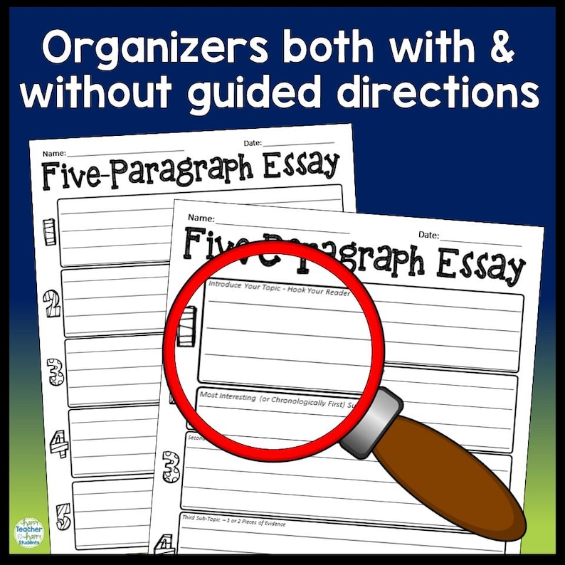 Essay Graphic Organizers: 5 Paragraph Essay Template With Tips (digital ...