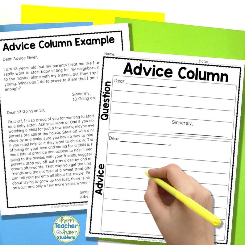 Advice Column Template: Advice Writing Activity for Kids (digital ...