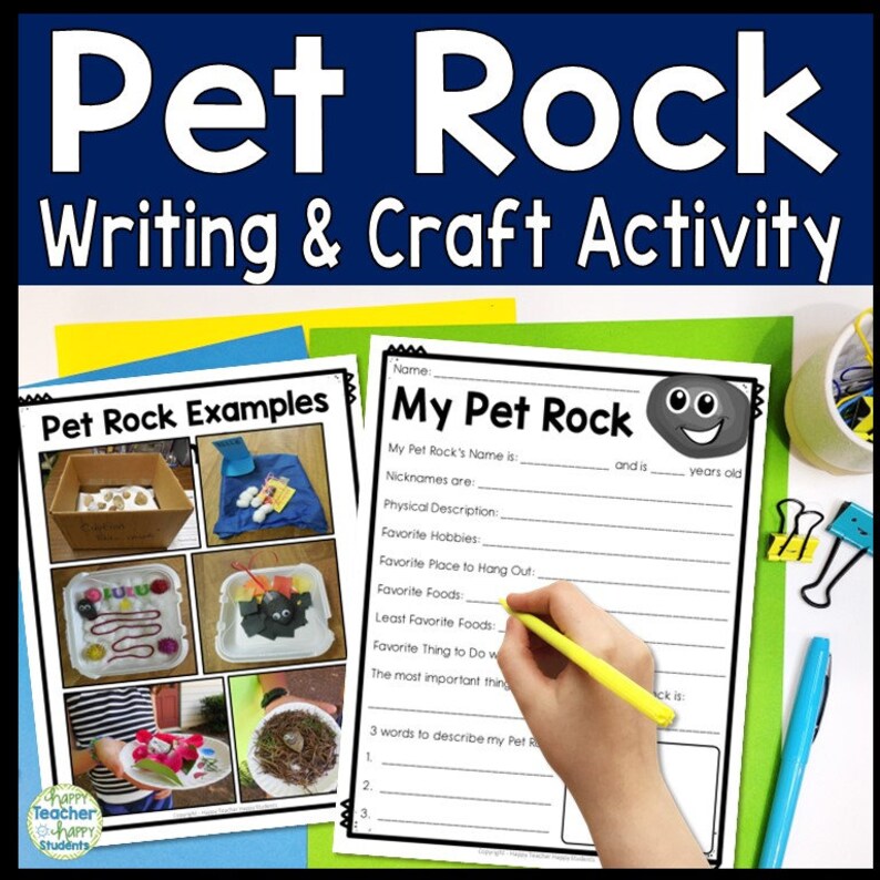 Pet Rock Craft and Writing Activity | Rocks & Minerals Activity or ...