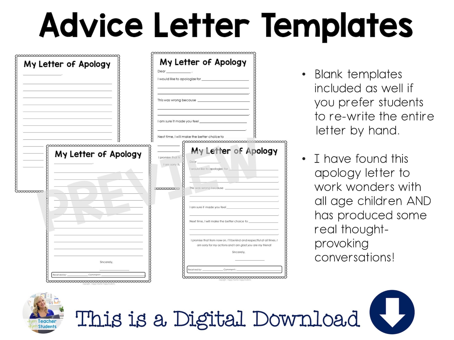 Kids Apology Letter Printable | Apology Template for Children | How to ...