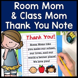 Room Mom Thank You Note Card | Thank You for Room Parent | Room Mom ...