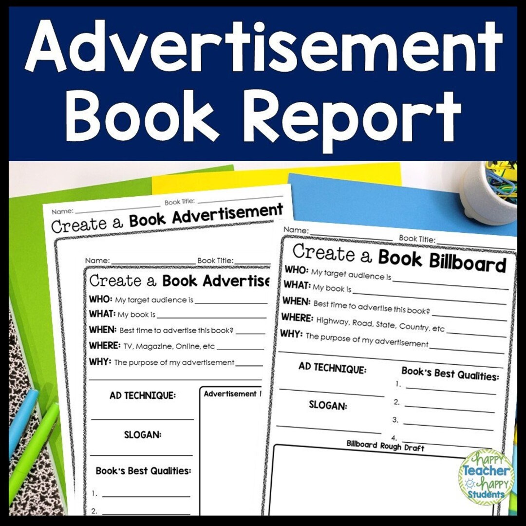 Book Report Advertisement Project, Create a Book Ad or Book Billboard ...