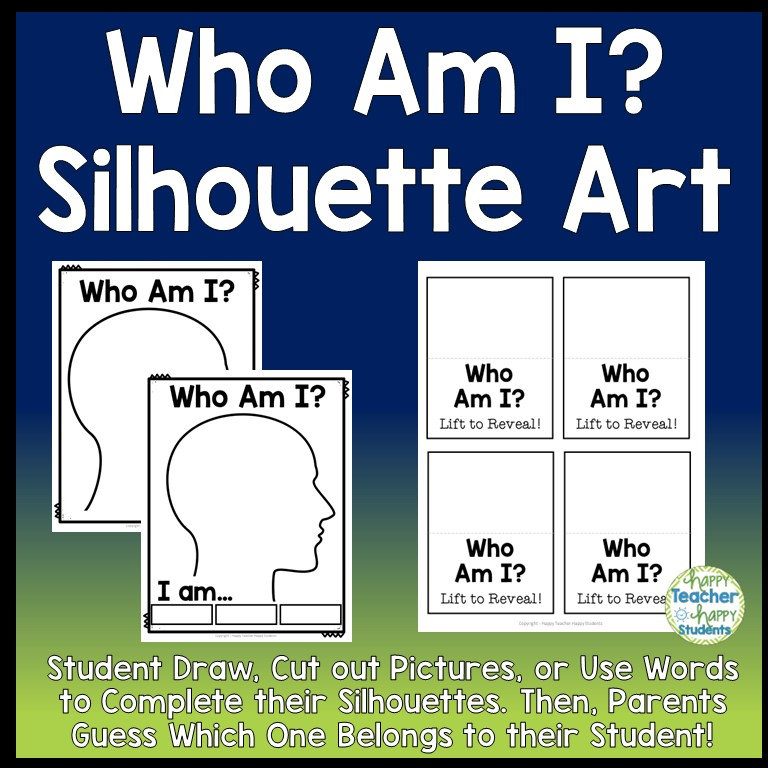 Back to School Silhouette Art Who Am I Mystery Drawings - Etsy