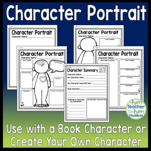 Book Character Portrait | Character Trait Organizer Activity for Any ...
