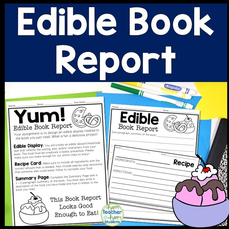 Edible Book Report Template: Recipe Card, Directions & Grading Rubric ...