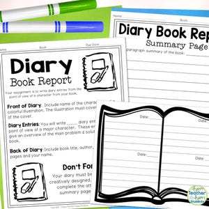 Diary Book Report Template | Write a Diary From the Character Point of ...