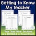 Getting to Know Your Teacher Activity for Back to School | EDITABLE ...