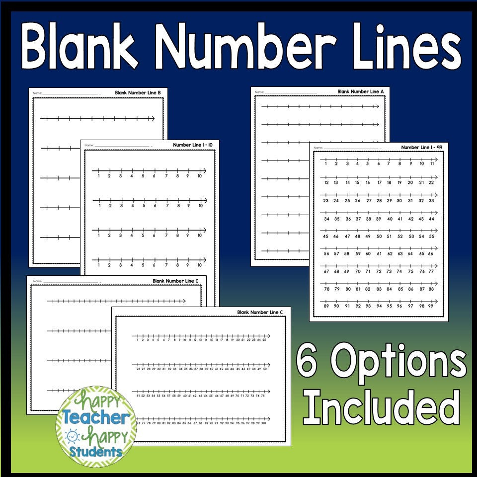 Blank Number Lines | 6 Number Line Worksheets | Blank Number Lines ...