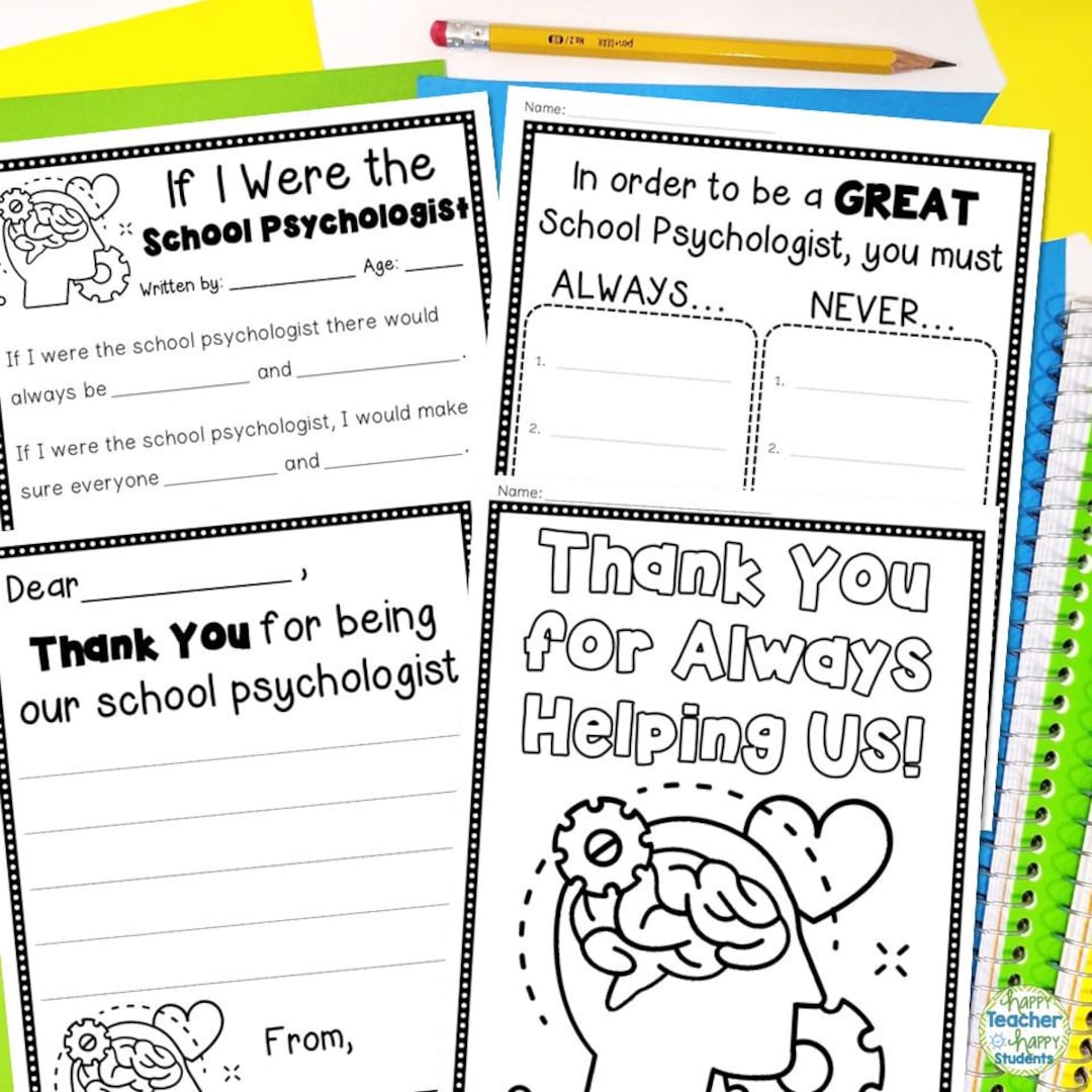 School Psychologist Thank You Card: School Psychologist Appreciation ...