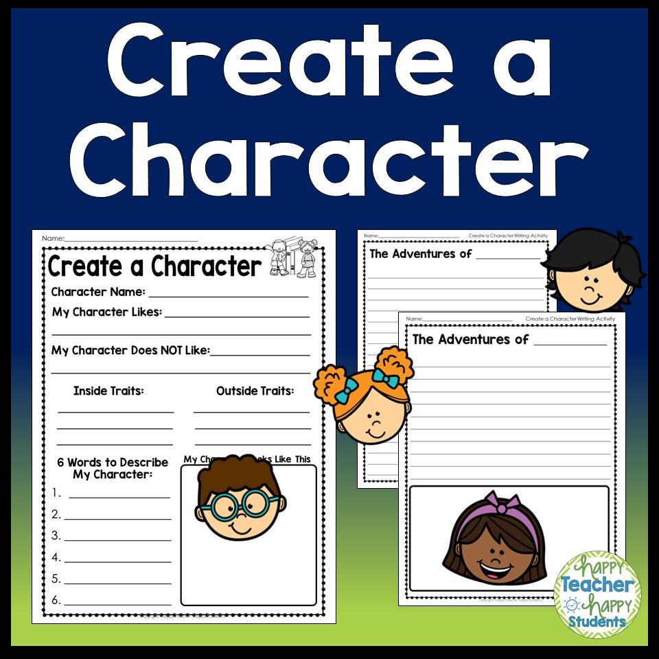 Create a Character Create a Book Character Writing & Drawing Activity ...