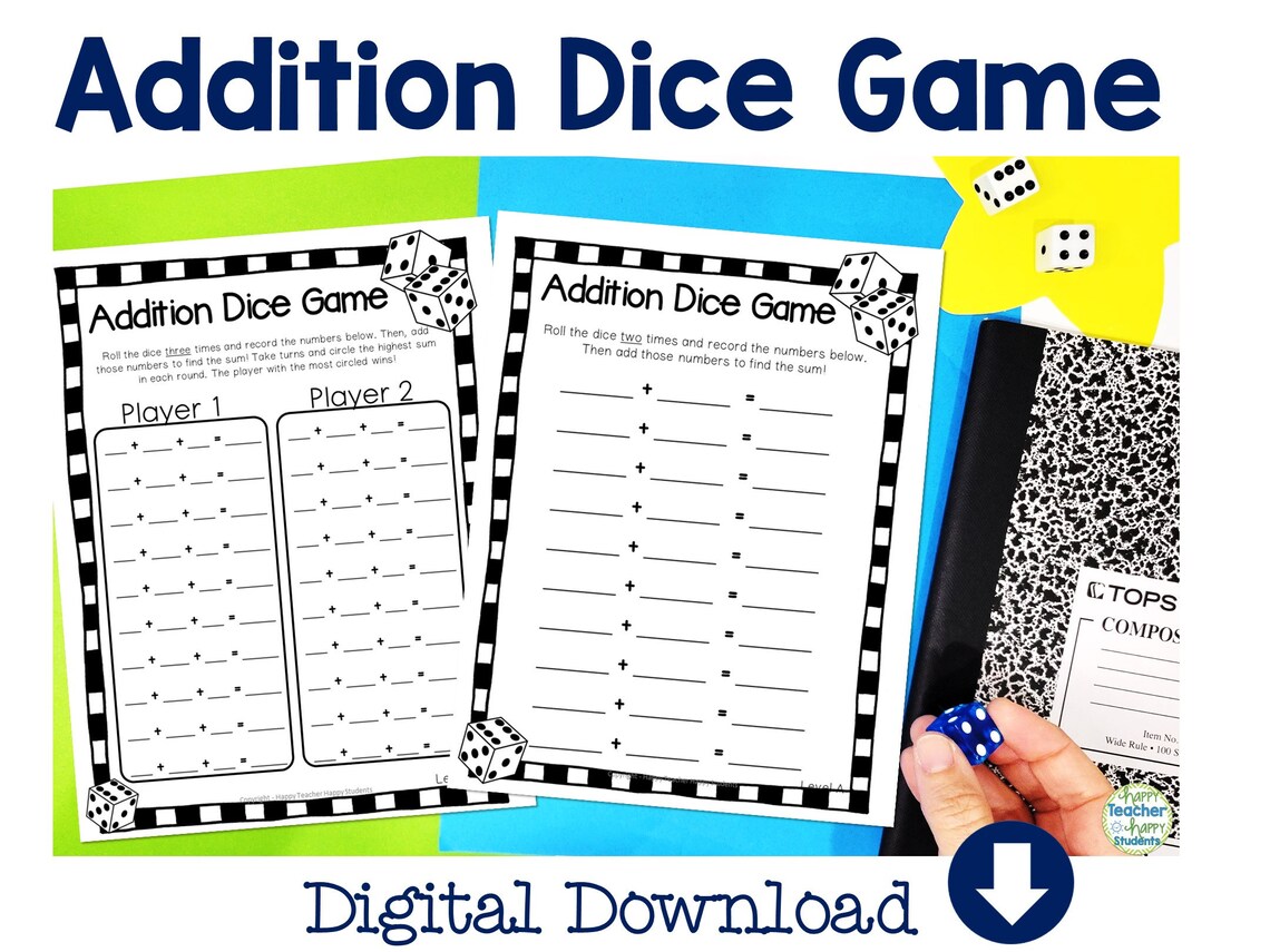 Addition Game 4 Worksheets Addition Game Printable, Addition Worksheets ...