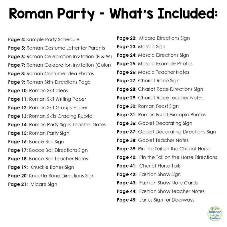 Ancient Rome Toga Party Kit: Games & Activities (45 Pages) (digital ...
