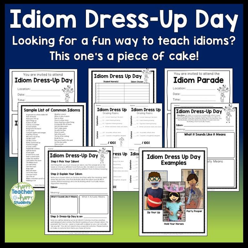 Idiom Dress-up Day Activity Kit: Figurative Language Parade (digital ...