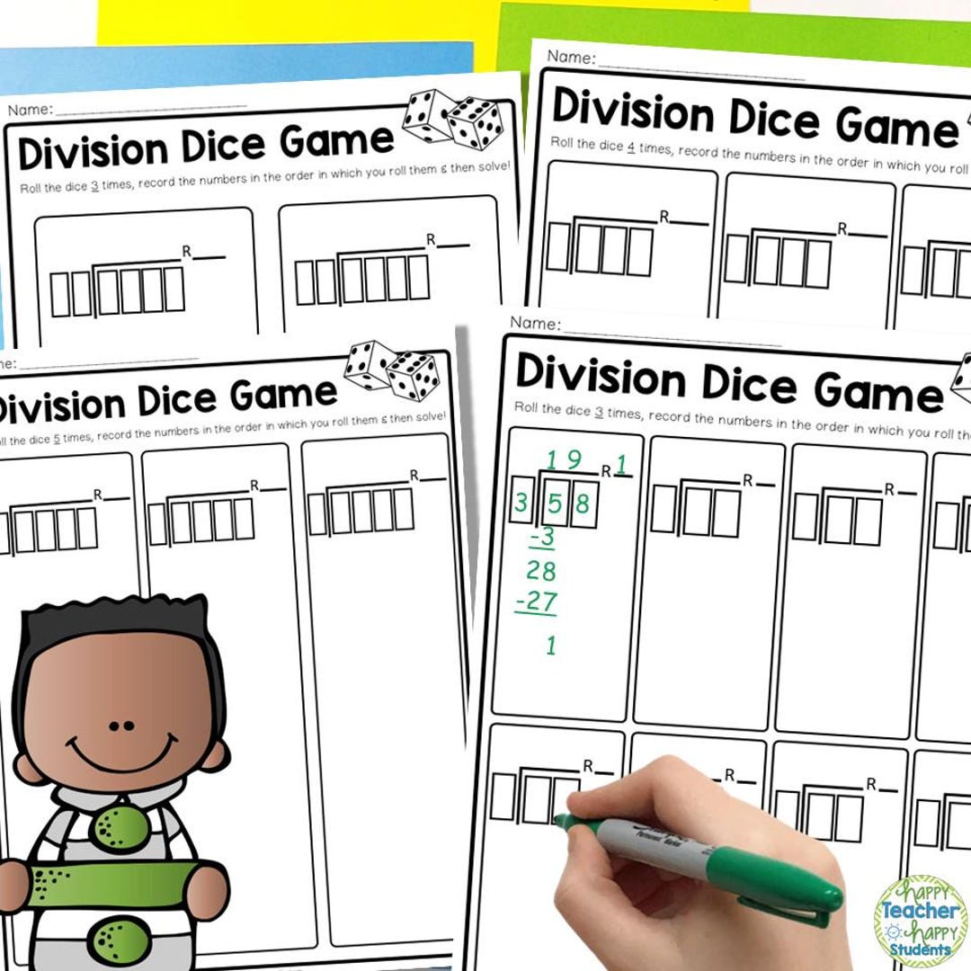 Long Division Game, Long Division Dice Game, FUN Long Division ...