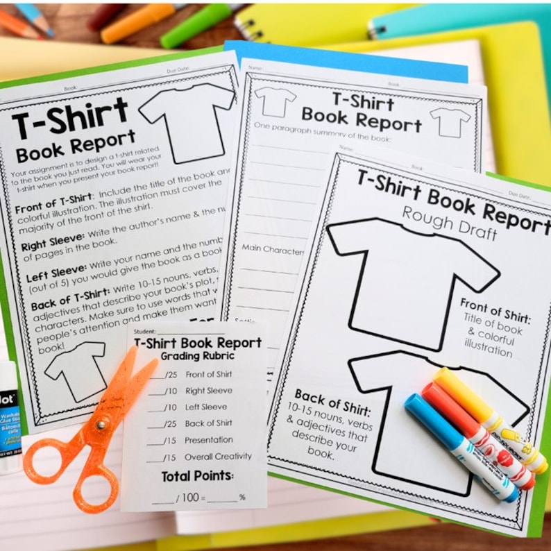 T-shirt Book Report Template | Students Decorate a T Shirt Based on a ...