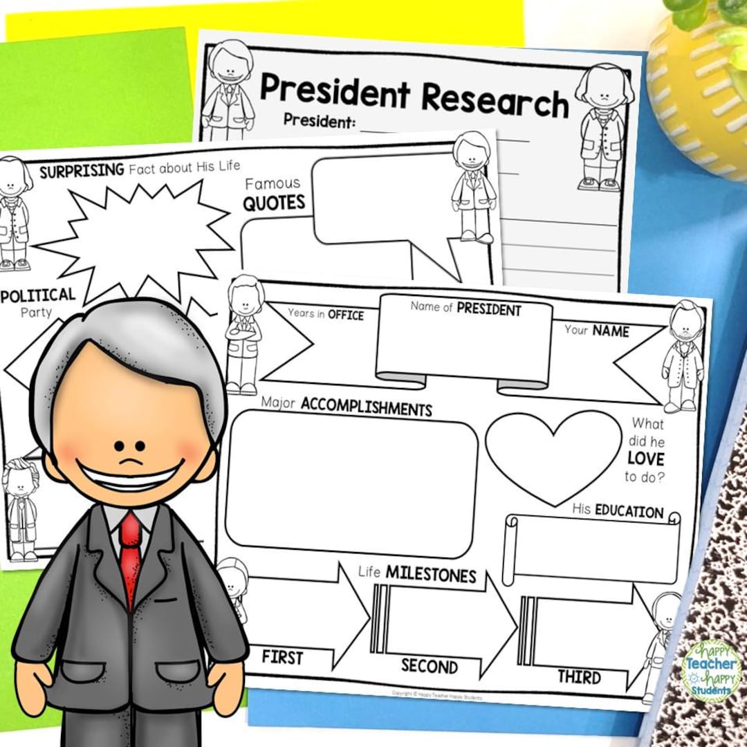 US President Graphic Organizer | President Research Organizers ...