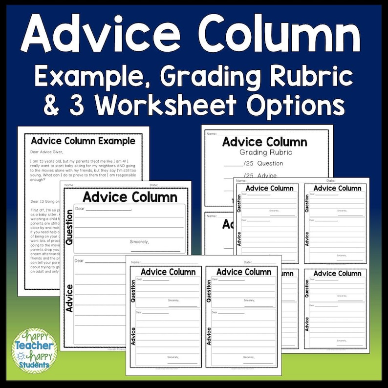 Advice Column Template: Advice Writing Activity for Kids (digital ...