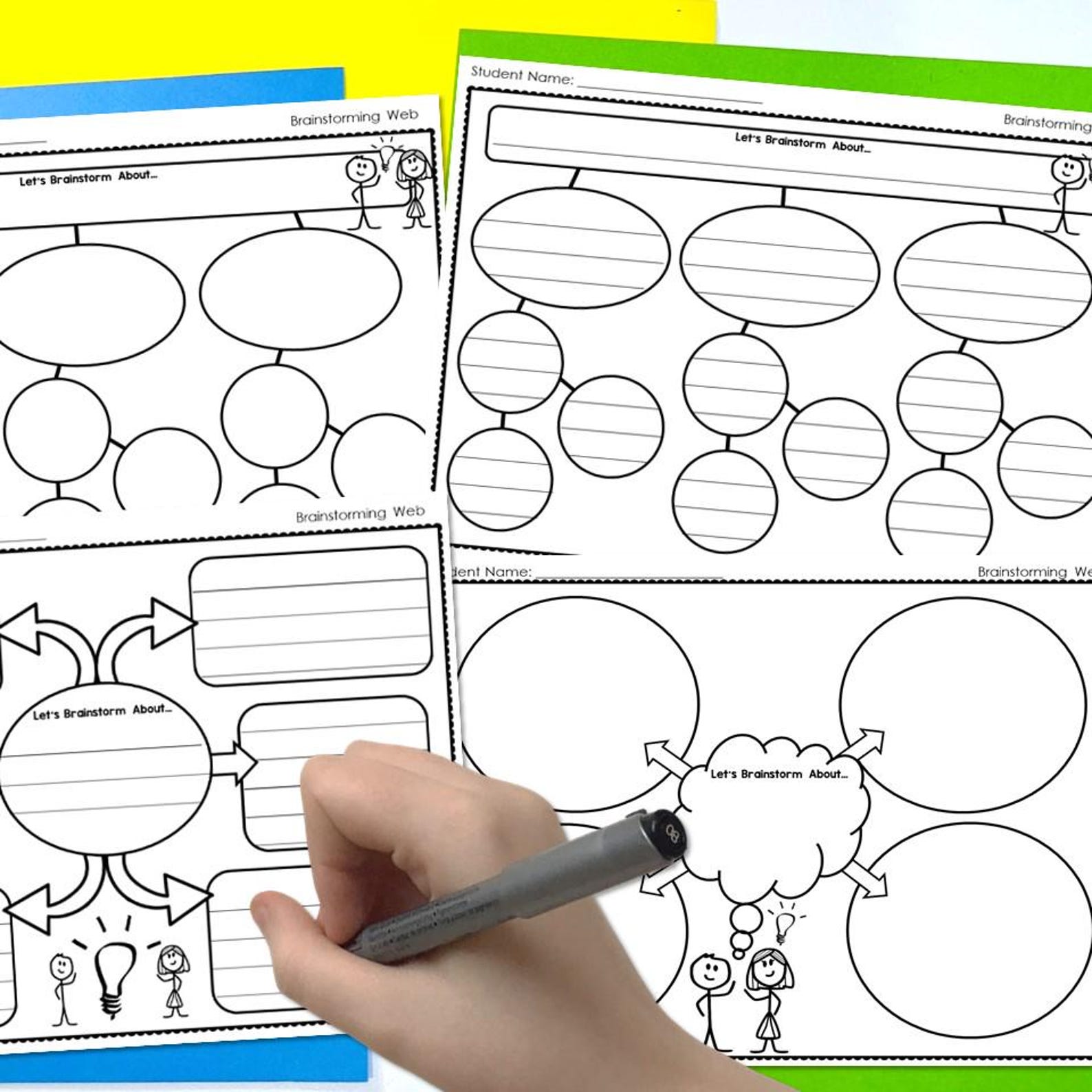 Printable Brainstorming Graphic Organizer | Brainstorm Web for Kids ...