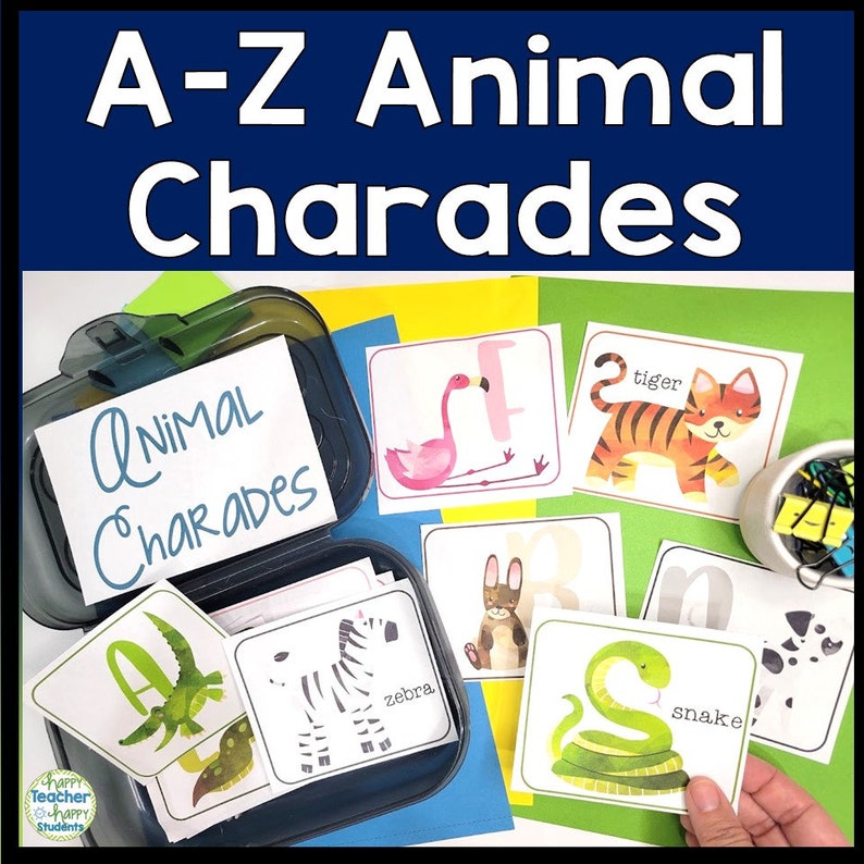 A-Z Animal Charades | 52 Printable Charade Cards (digital Download) - Etsy