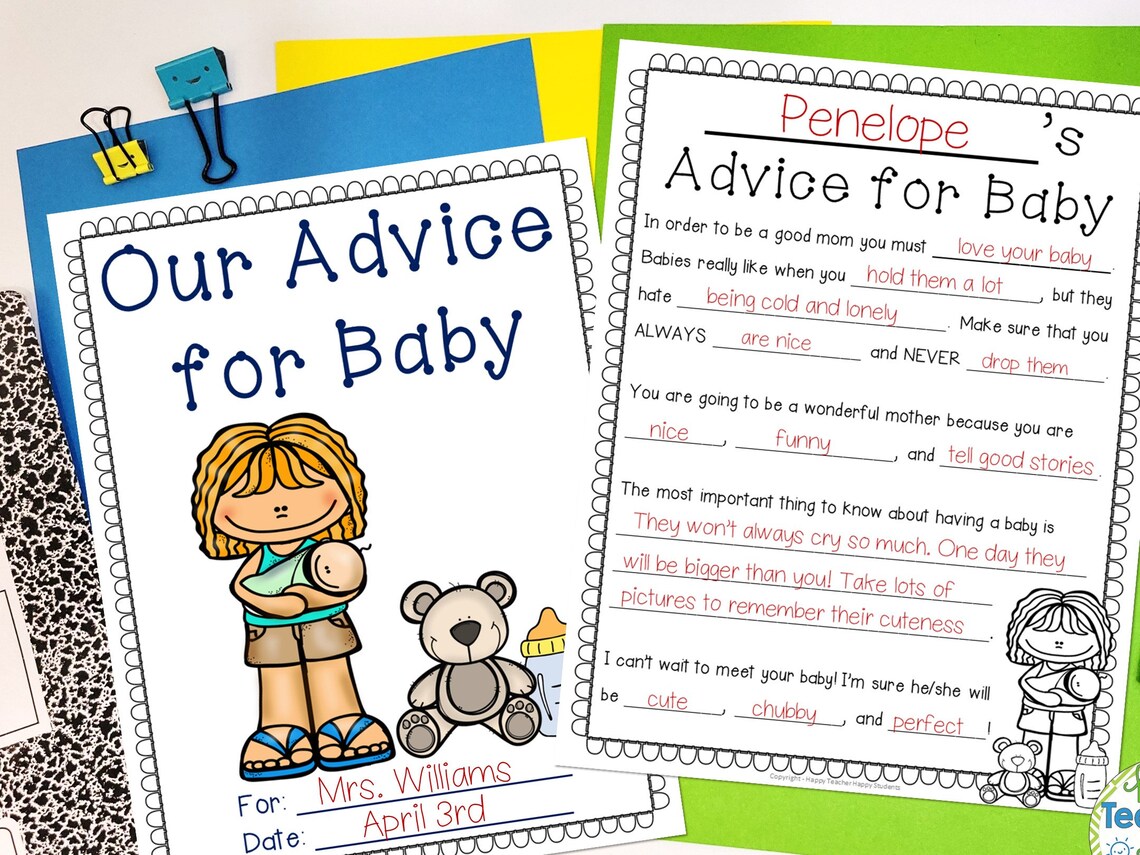Advice for Baby Baby Shower Game for Kid Baby Shower Advice Cards Last ...
