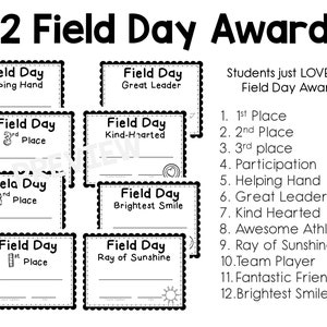 Field Day Awards Certificates, Field Day Word Search & Writing Activity ...
