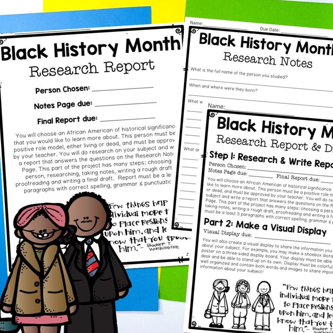 Black History Month Research Report (with Optional Visual Display ...