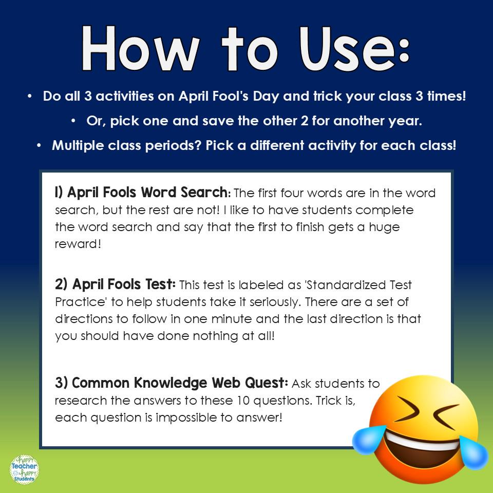 April Fools Day Tricks for Kids | Fake Word Search & Tricky Test | 3 ...