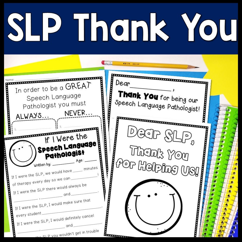 SLP Appreciation Speech Language Pathologist Thank You Cards SLP Thank ...