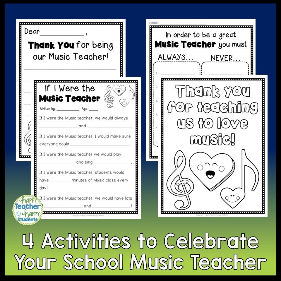 Music Teacher Appreciation Day | Music Teacher Thank You Card | Music ...