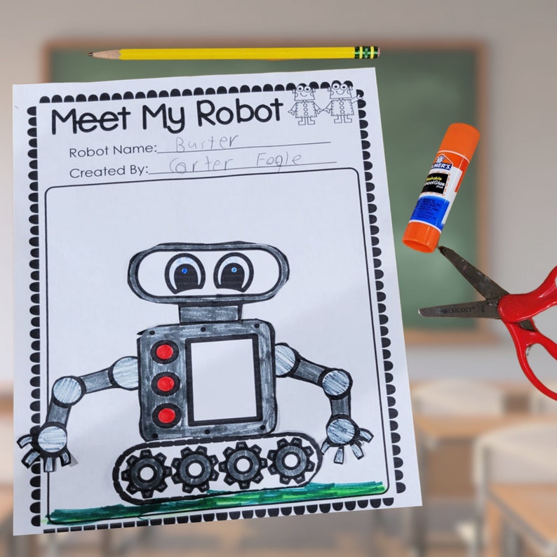 Create Your Own Robot Writing Activity, 5 Create a Robot Worksheets ...