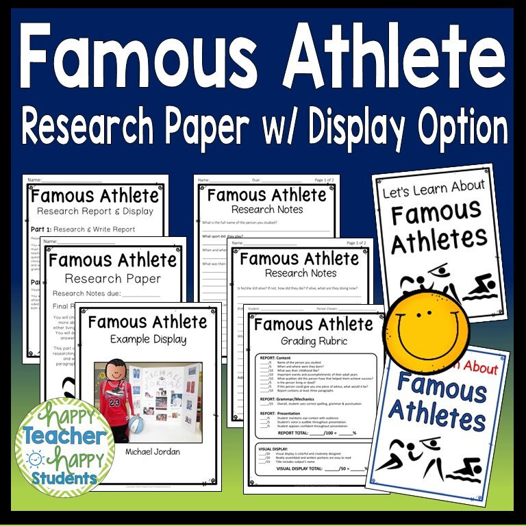 Famous Athlete Research Project Summer Olympics 2024 Activity Printable ...